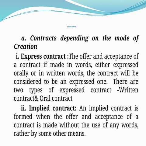 Contract What is Contract and its types | PPTX