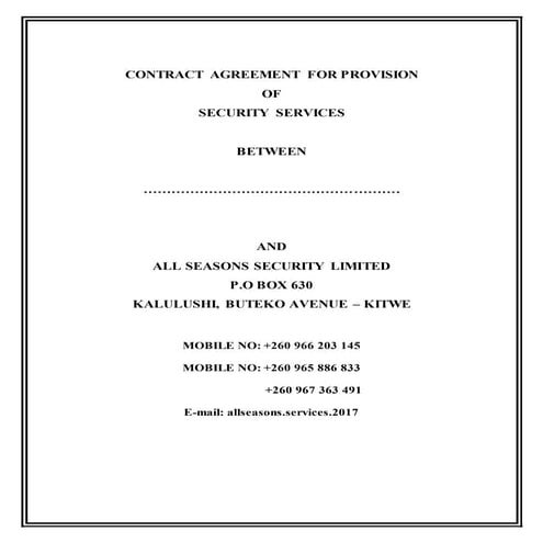 Contract agreement for provision | PDF