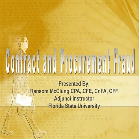 contract and procurement fraud PPT description | PDF