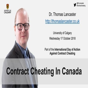 Contract Cheating in Canada (for University of Calgary) - 17 October ...