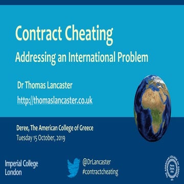 Contract Cheating - Addressing An International Problem - Deree, The ...