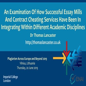 Contract Cheating - Celebrating 15 Years? Presentation for Internatio…