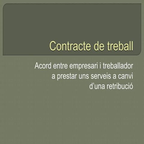 Contracte de treball | PPTX