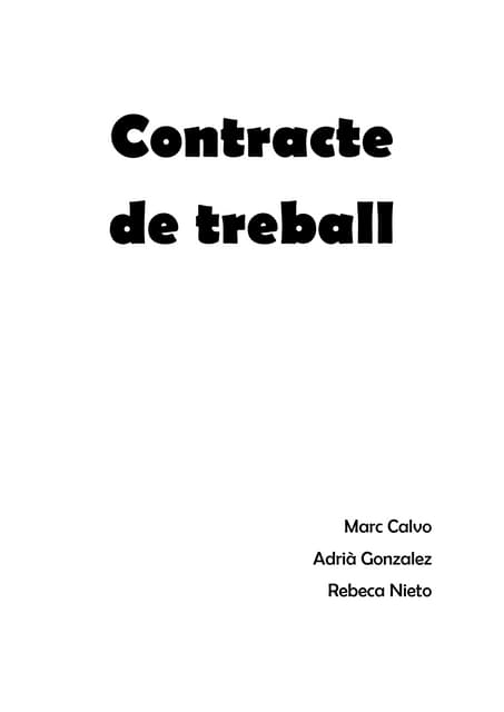 El Contracte De Treball(1) | PPTX