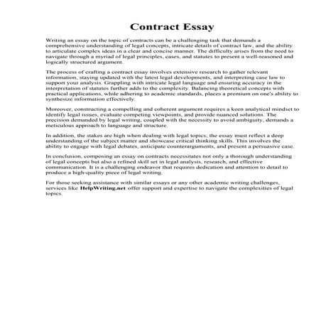 Contract Essay | PDF