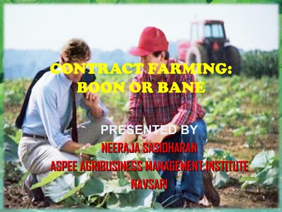 Basics of Contract Farming | PPT