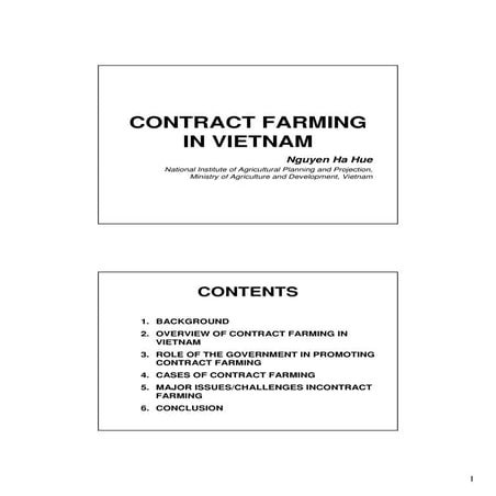 CONTRACT FARMING IN VIETNAM | PDF | Agriculture | Industries