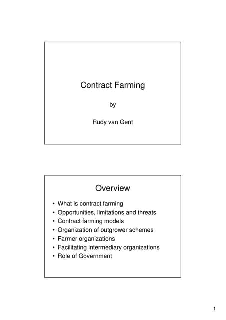 Contract farming | PPTX