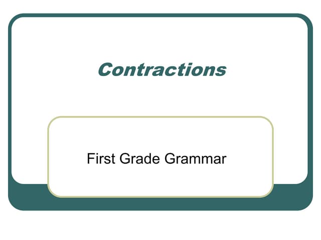 Contractions ppt | PPT