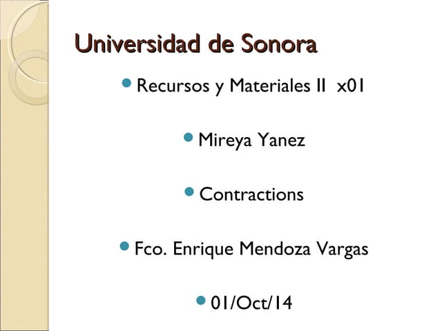 Contractions ppt | PPT