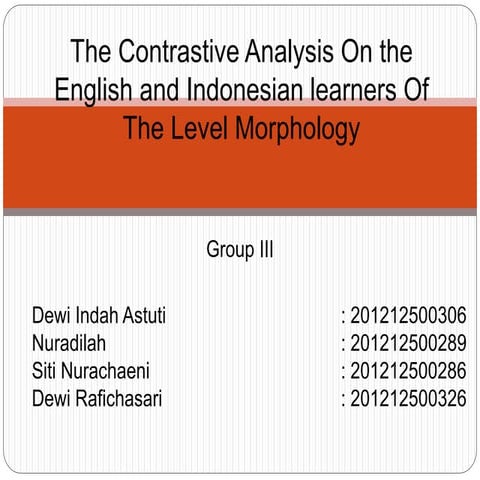 Contractive analysis of morphology | PPTX
