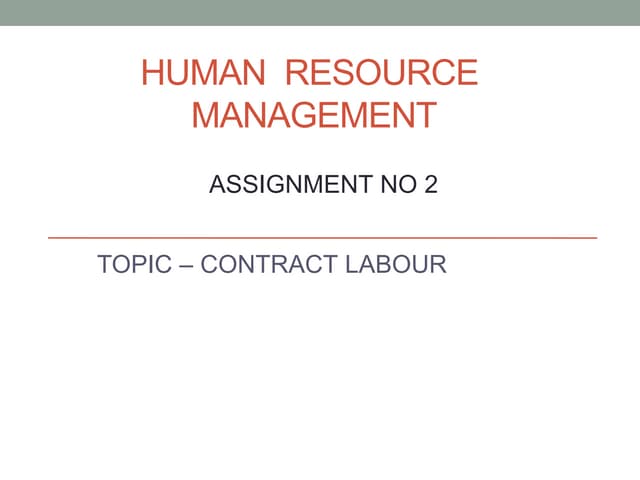 Contract labour act 1970 | PPT