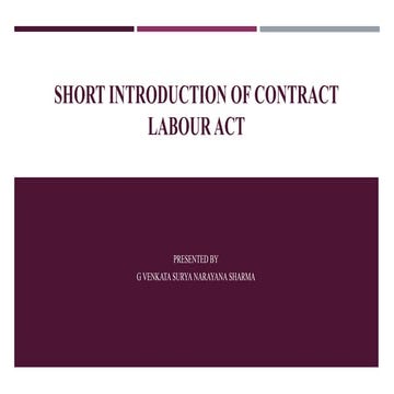 Contract Labour Act | PPT