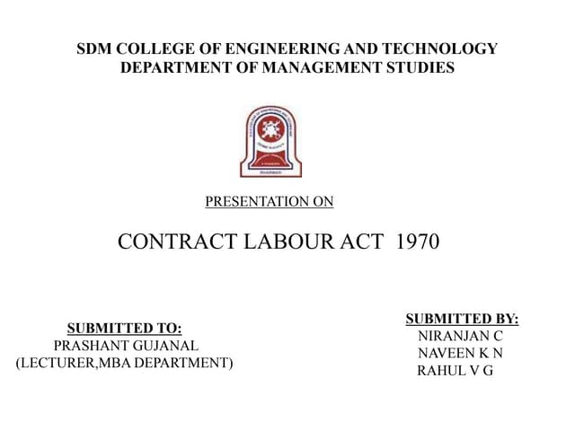 Contract labour act 1970 | PPT