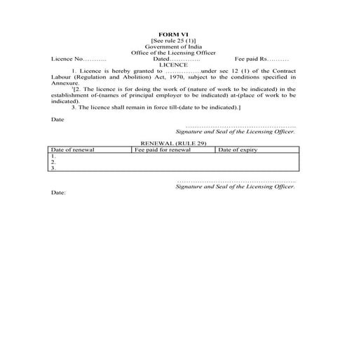 Contractlabour form vi | DOC