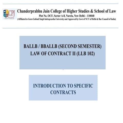 Law of Contract - II | PPTX