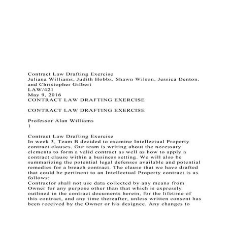 Contract Law Drafting ExerciseJuliana Williams, .docx