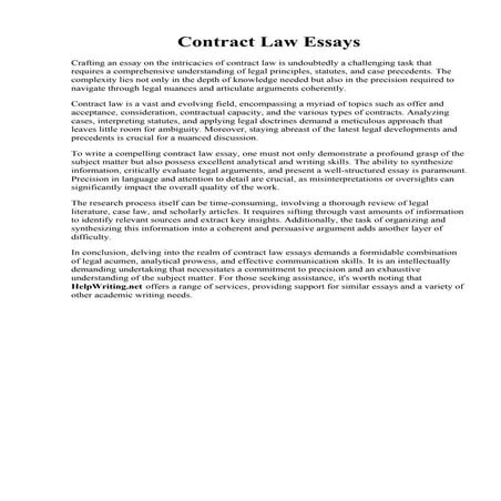 Contract Law Essays.pdfContract Law Essays. Contract Law - Sample ...