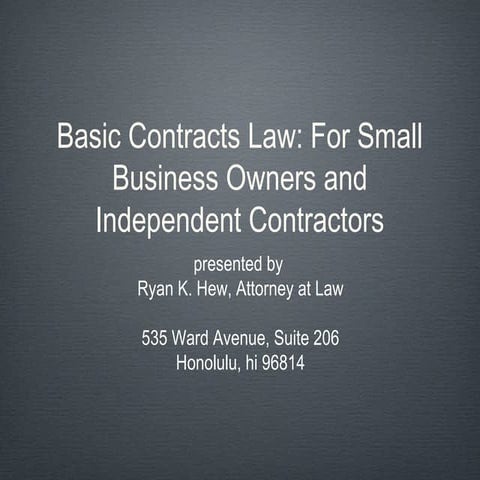 Basic Contract Law: For Small Business Owners and Independent ...