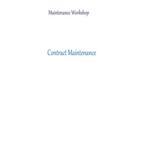 Contract maintenance | PPTX