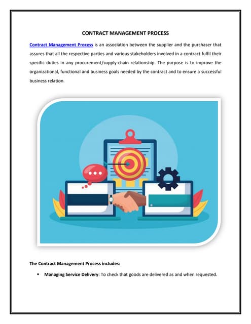 Lecture 1 Introduction to Procurement and contract Management ...