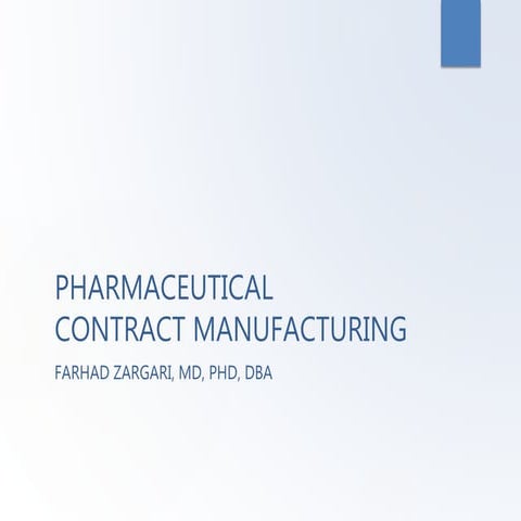 Pharmaceutical Contract Manufacturing | PPTX