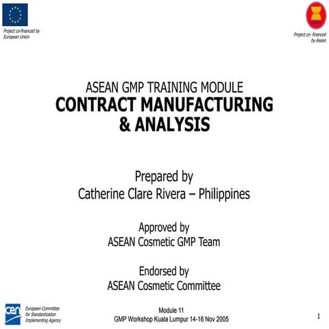 Contract Manufacturing and Analysis | PPT