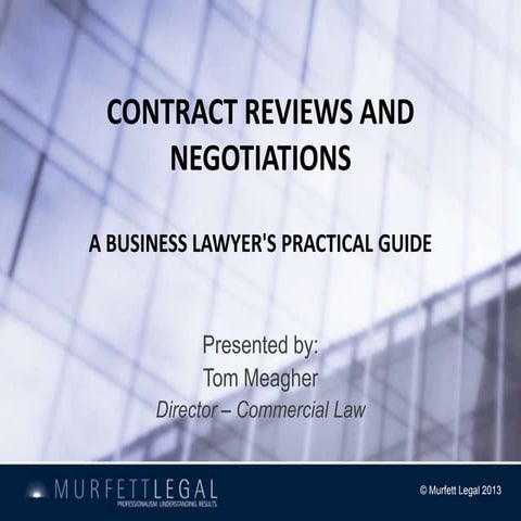 Contract Reviews and Negotiations - | PPTX