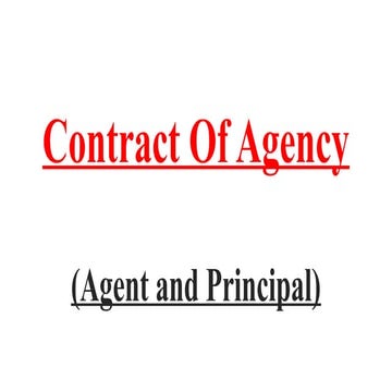 Contract of Agency power point presentation | PPTX
