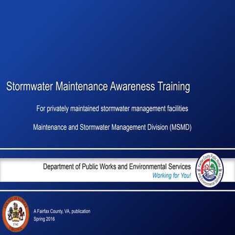 Contractor Awareness Training Stormwater Facilities Introduction 2016 | PPT