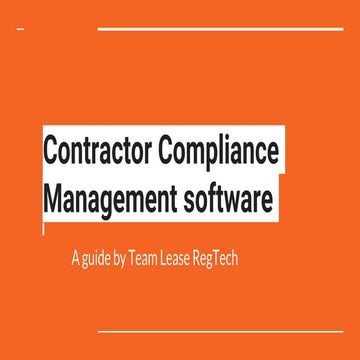 Contractor Compliance Management Tool | PPTX