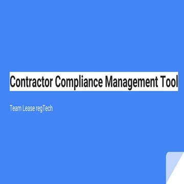 Contractor Compliance Management Tool | PPTX