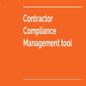 Contractor Compliance Management tool | PPTX