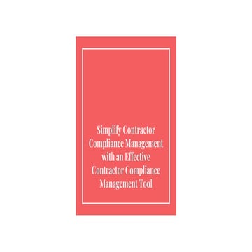 Contractor Compliance Management tool | PPTX