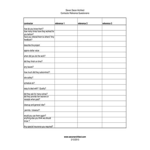 Contractor evaluation chart | PDF
