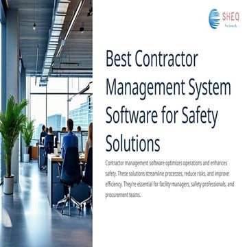 Contractor Software for Safety and Subcontractor Management | PPTX