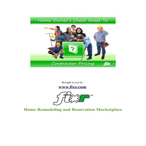 Home Owner's Guide To Contractor Pricing | PDF