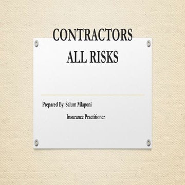 Contractors all risk insurance | PPTX