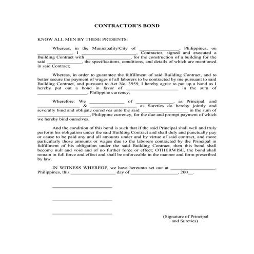 Contractor's bond | DOC