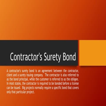 Contractor's surety bond | PPT