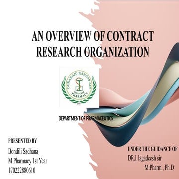 An overview contract research organization | PPTX