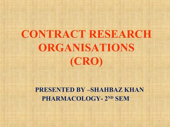 CONTRACT RESEARCH ORGANIZATION | PPT