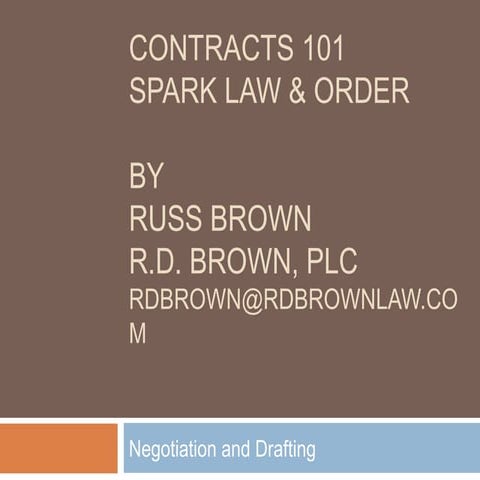 Business Law & Order - April 21, 2014 - Contracts 101 | PPT