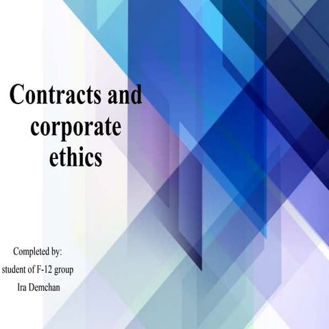 Contracts and corporate ethics | PPT