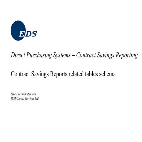 Contract savings schema | PPT