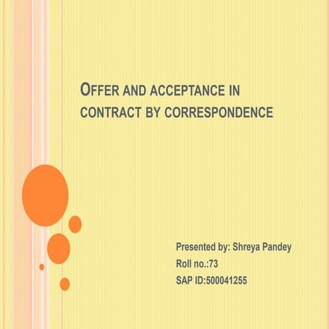 Contracts by correspondence | PPTX