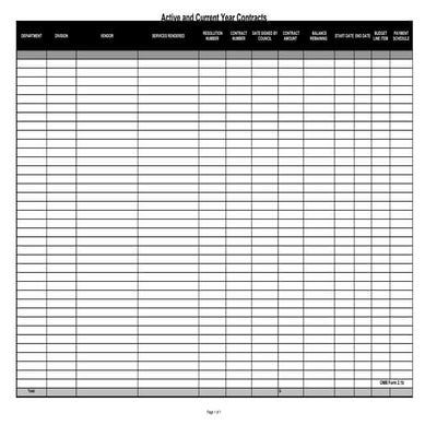 Contracts Spreadsheet Template | XLS | Business and Finance