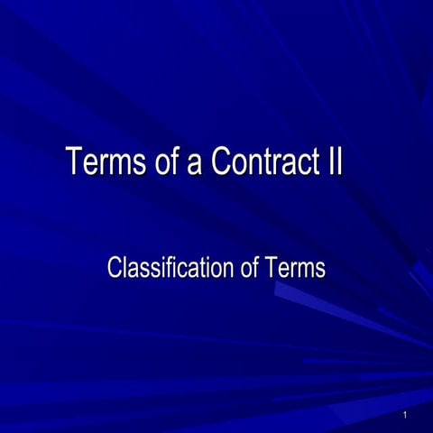 Essentials for Contract law | PPT
