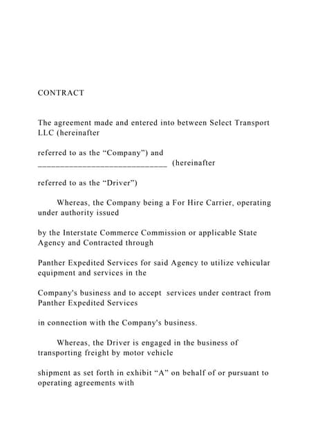 Company Vehicle Use Agreement | PDF