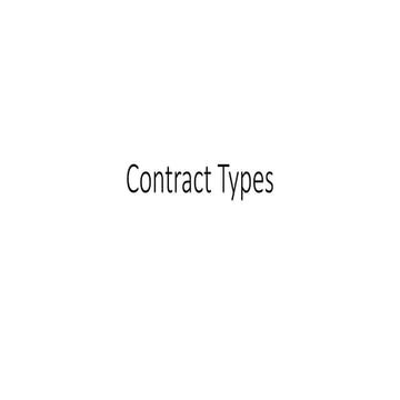 Contract types and explanation of differences | PPTX